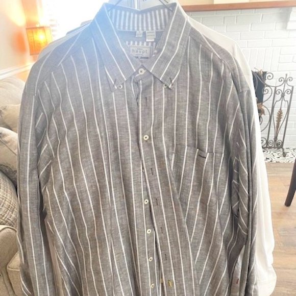 Haupt-Germany | Shirts | Hauptgermanymens Grey White Long Sleeve Button ...